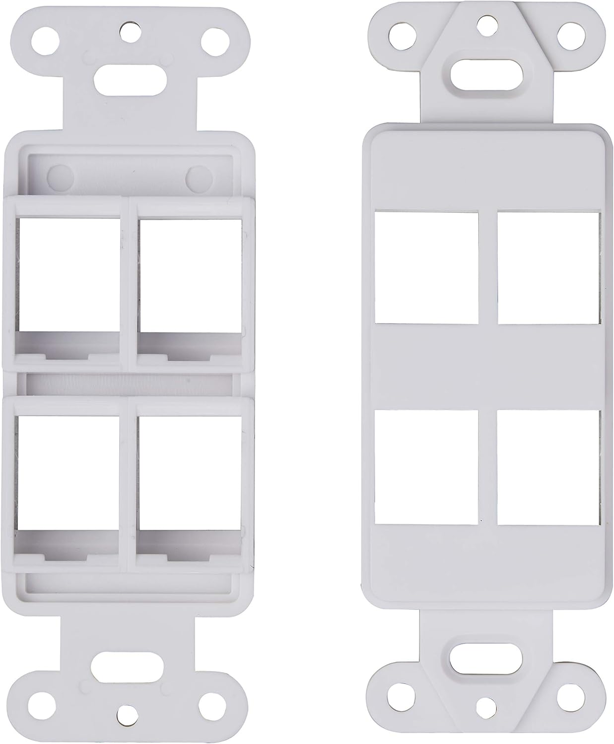 Amazon.com: 4 Port Decora Wall Plate Keystone Insert, 4 Gang Jack White ...