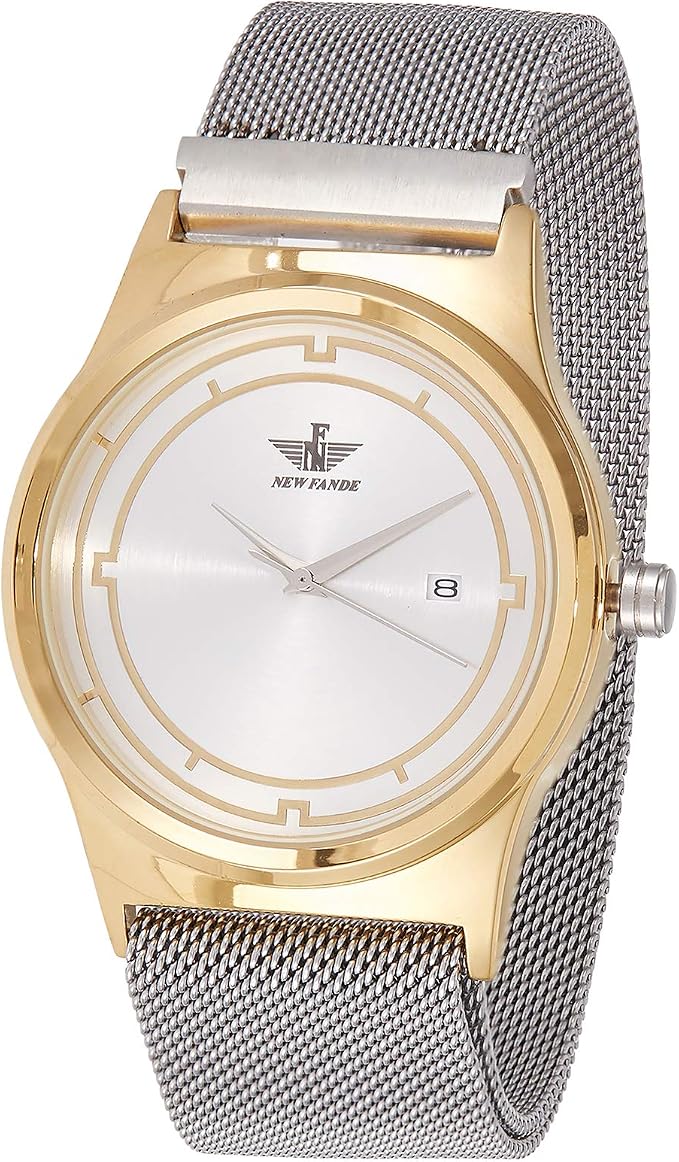 New Fande Men's White Dial Stainless Steel Band Watch - NF0881241: Buy ...