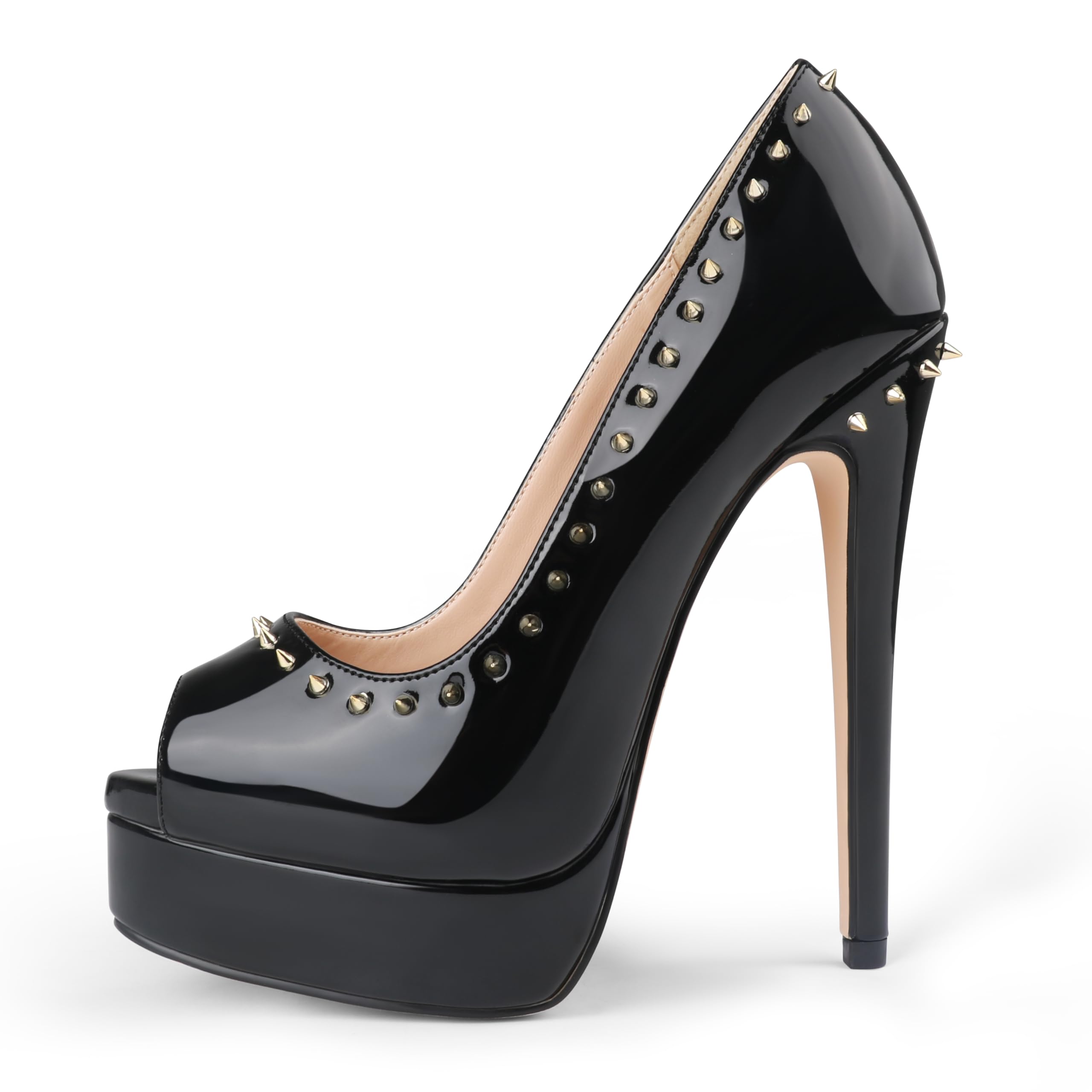 MERUMOTE Women's Platform Stiletto Heels Shoes Peep Toe Pumps 6 inch ...