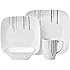 Amazon.com | Corelle Square Rain Drops 16-Piece Dinnerware Set, Service ...