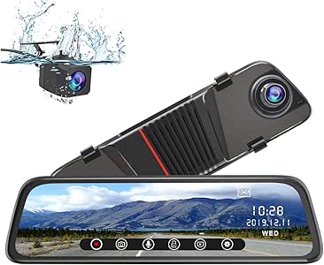 Amazon.com: AWESAFE Mirror Camera 10 inch Touch Full Screen Front 1080P ...