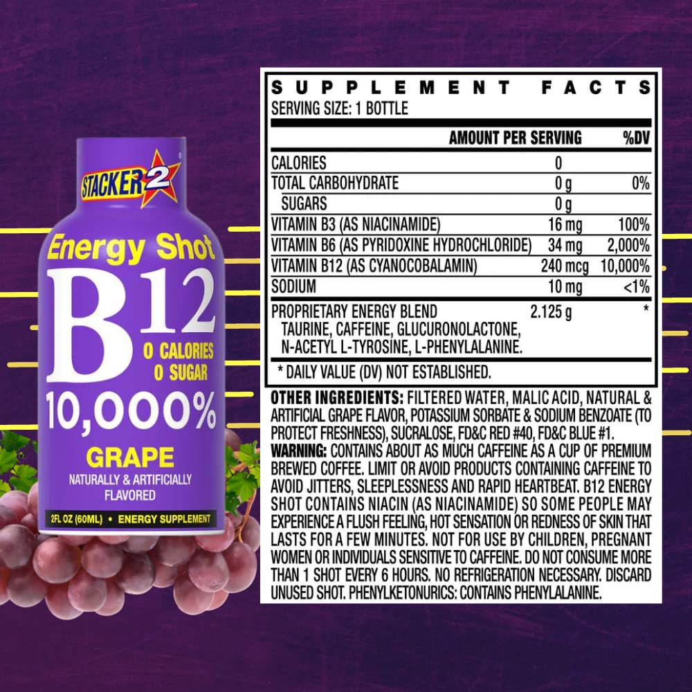 Mua Grape B12 Energy Shot, 2oz (12 Pack) trên Amazon Mỹ chính hãng 2024 ...