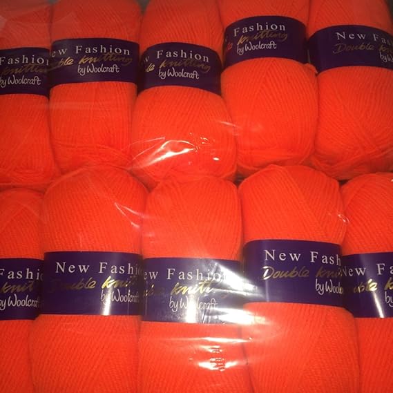 5 x 100g Woolcraft Dk Double Knitting Wool , Yarn (5 x 100g Jaffa 205 ...