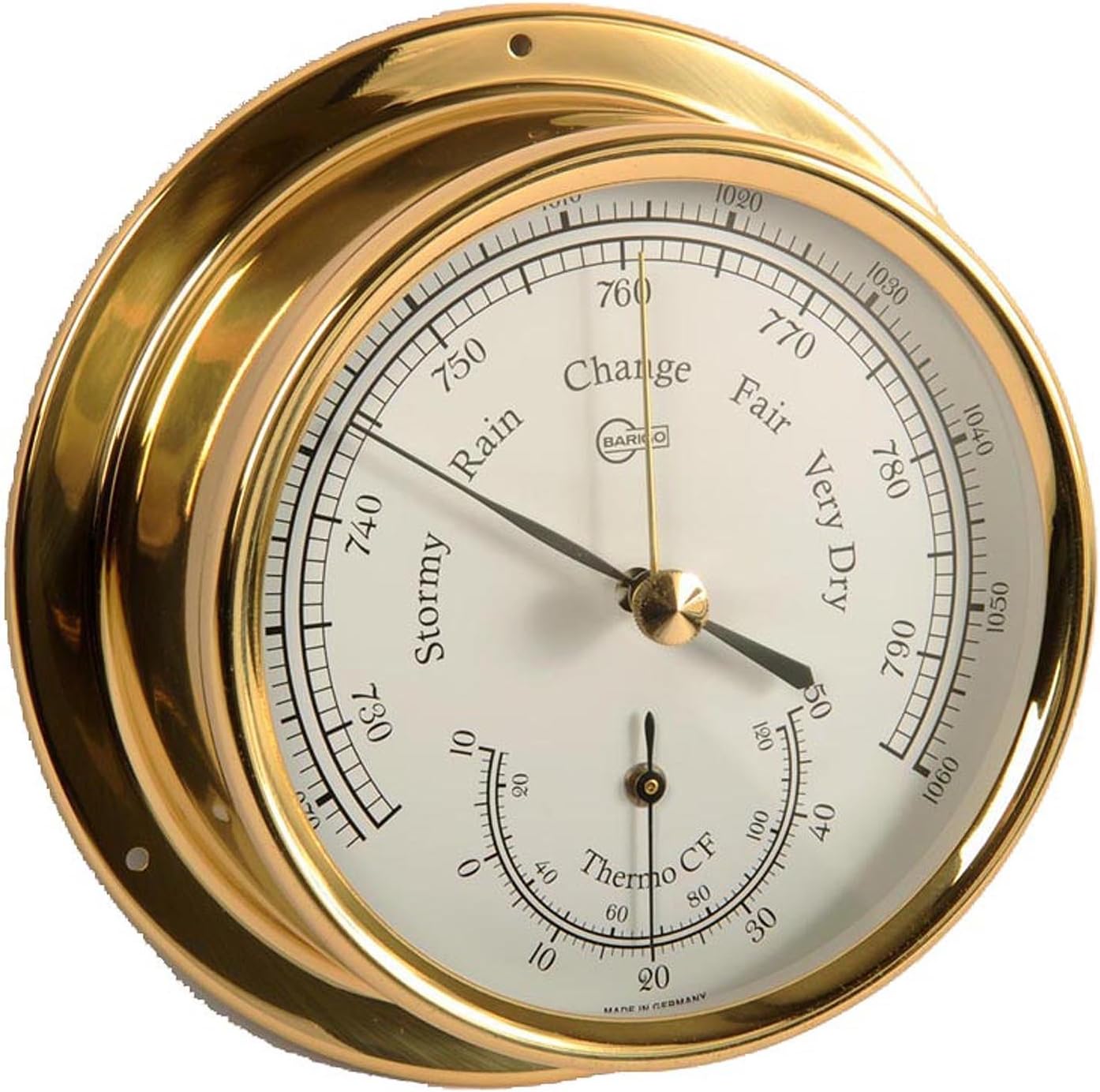 Barigo Regatta, Ship´s barometer / thermometer brass – BigaMart
