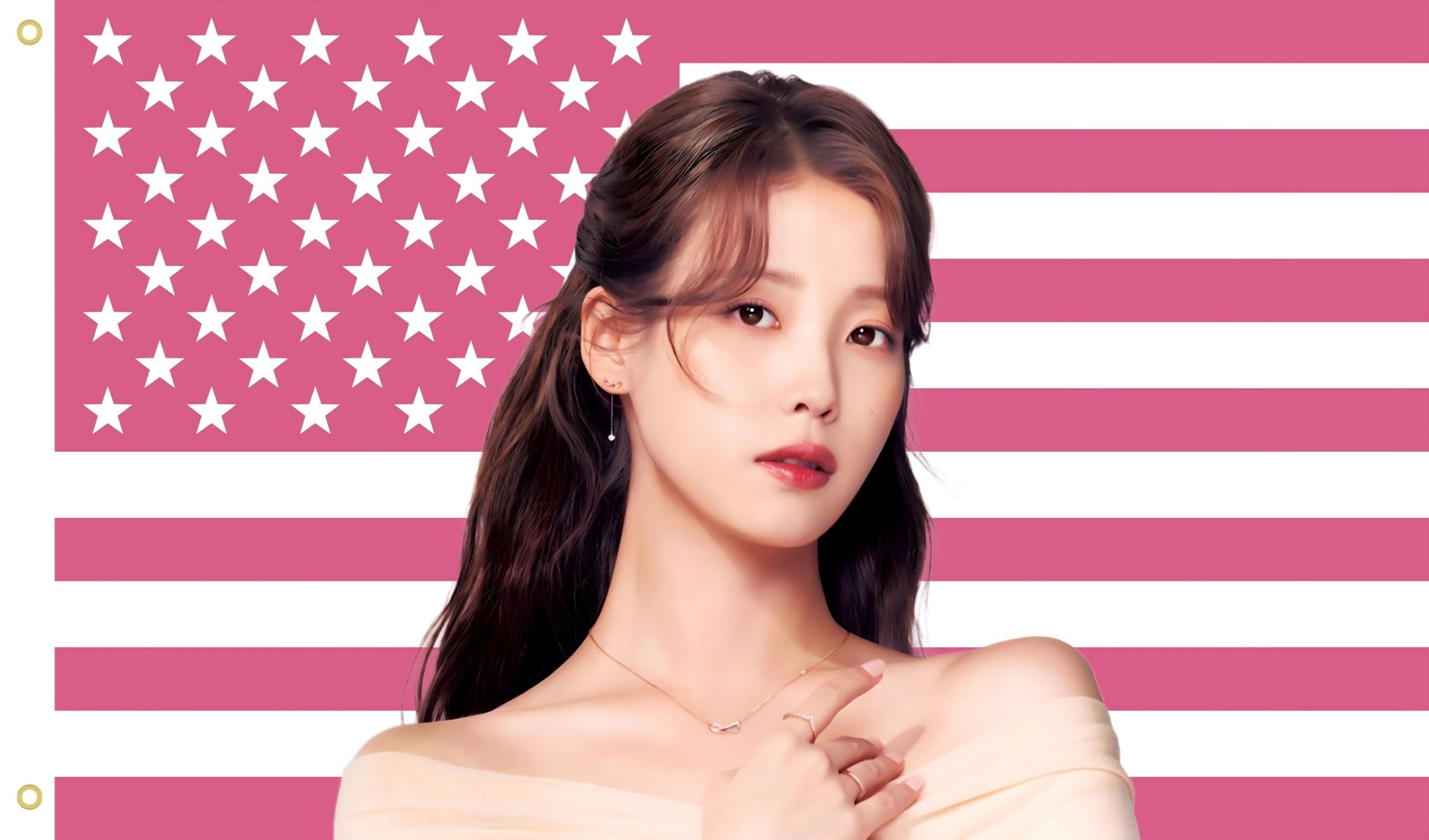 IU Concert Pink America Flag Banner 3x5 Ft,IU Kpop Flag Tapestry for ...