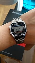 Casio Men's Electro Luminescence Digital Bracelet Watch Grey A168W-1 ...