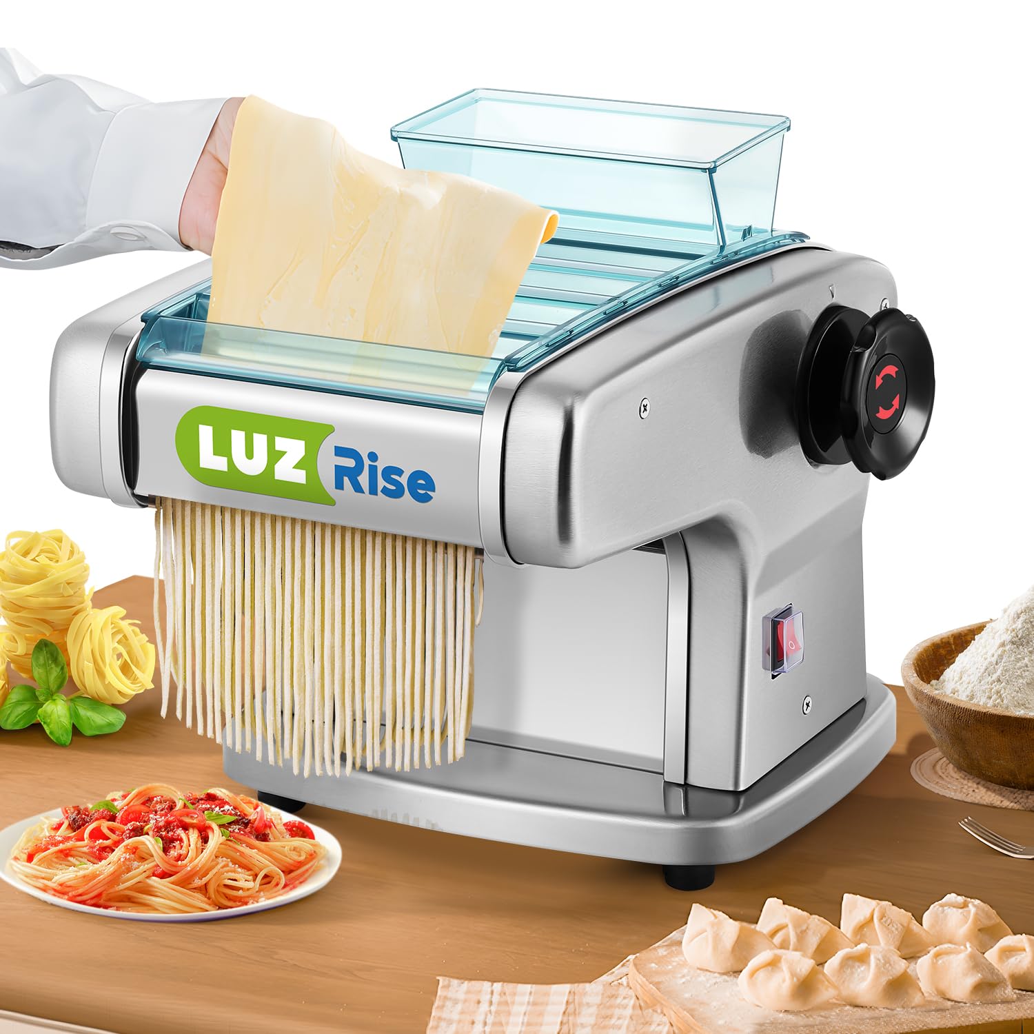 Luzrise Electric Pasta Maker Automatic Noodle Machine Fresh Pasta Dough ...