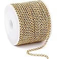 Amazon.com: [33 FT] 18K Gold PVD Plated Rolo Chains Roll, 2.5mm Gold ...