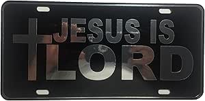 Amazon.com: CustoMonsterDesigns Jesus is Lord License Plate Christian ...