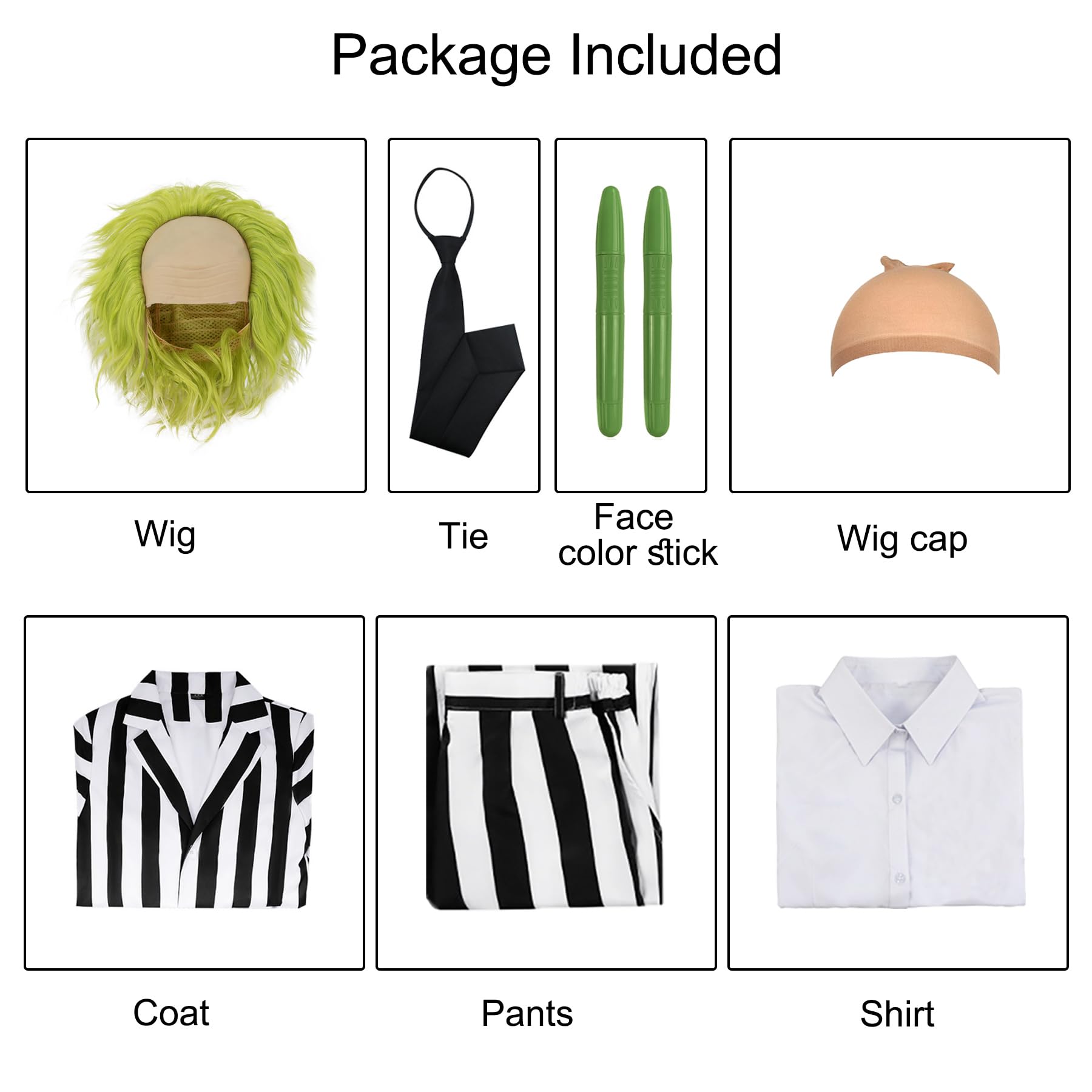 DIYLN Adult Black and White Striped Suit Men 80s Horror Comedy ...