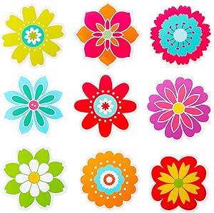 45 Pieces Spring Flower Cutouts Mini Retro Flower Cutouts Springtime ...