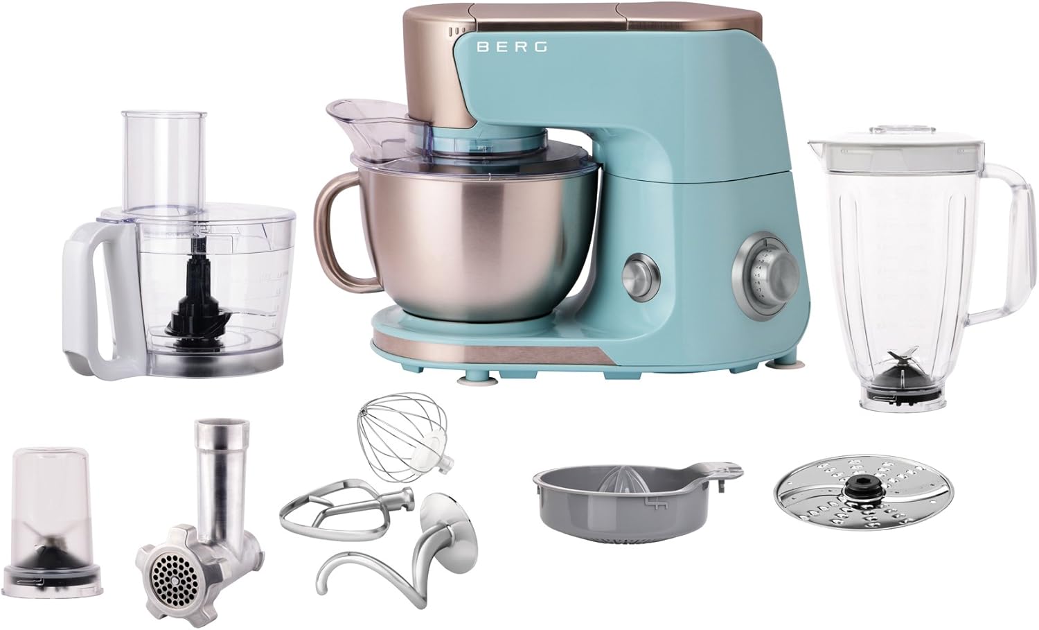 Berg 1000 Watt 4 Litre Electric Kitchen Food Stand 10 in 1 Multi Mixer ...