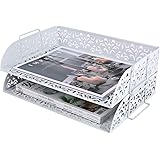 Amazon.com: PAG 2 Packs Desktop File Organizer Metal Stackable ...