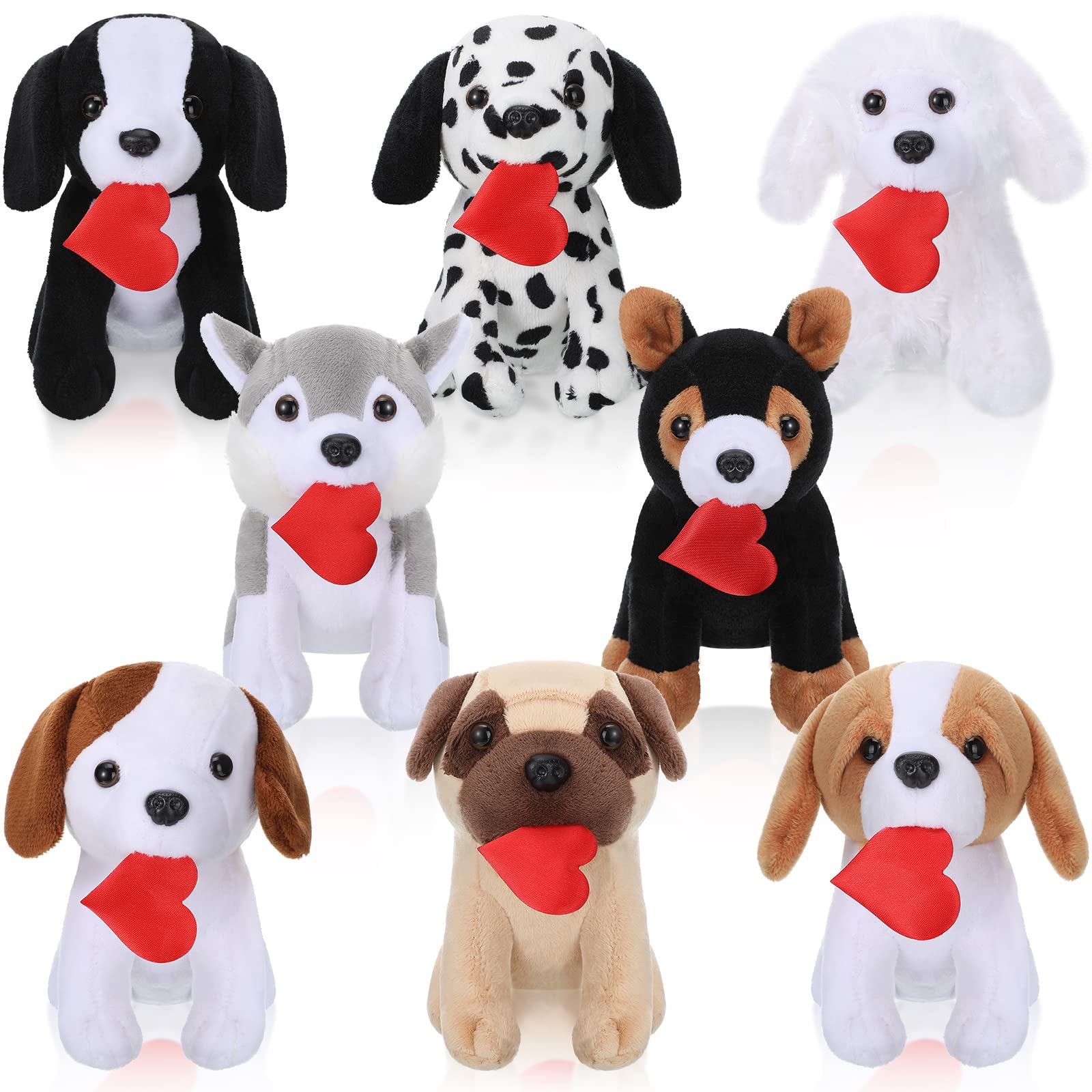 Sumind 8 Pieces Plush Dogs 5 Inch Stuffed Animals Bulk Assorted Cute ...