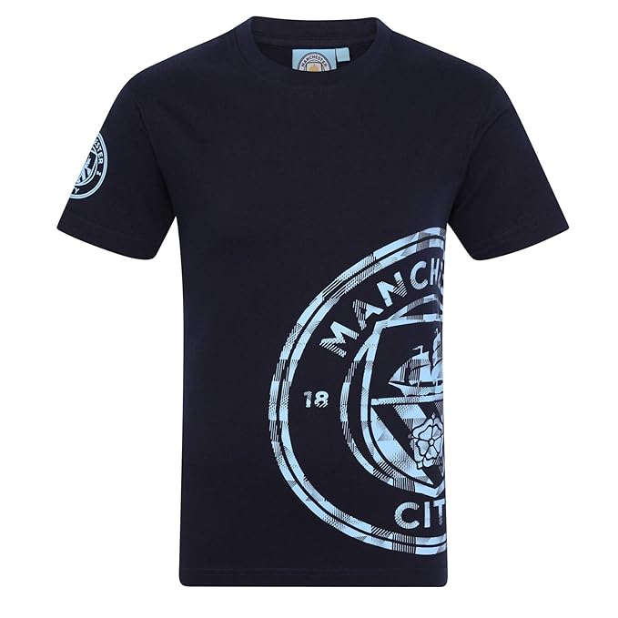 Manchester City FC Official Football Gift Kids Graphic T-Shirt: Amazon ...