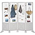 Amazon.com: VINGLI Room Divider Freestanding Gridwall, 4 Panel Folding ...