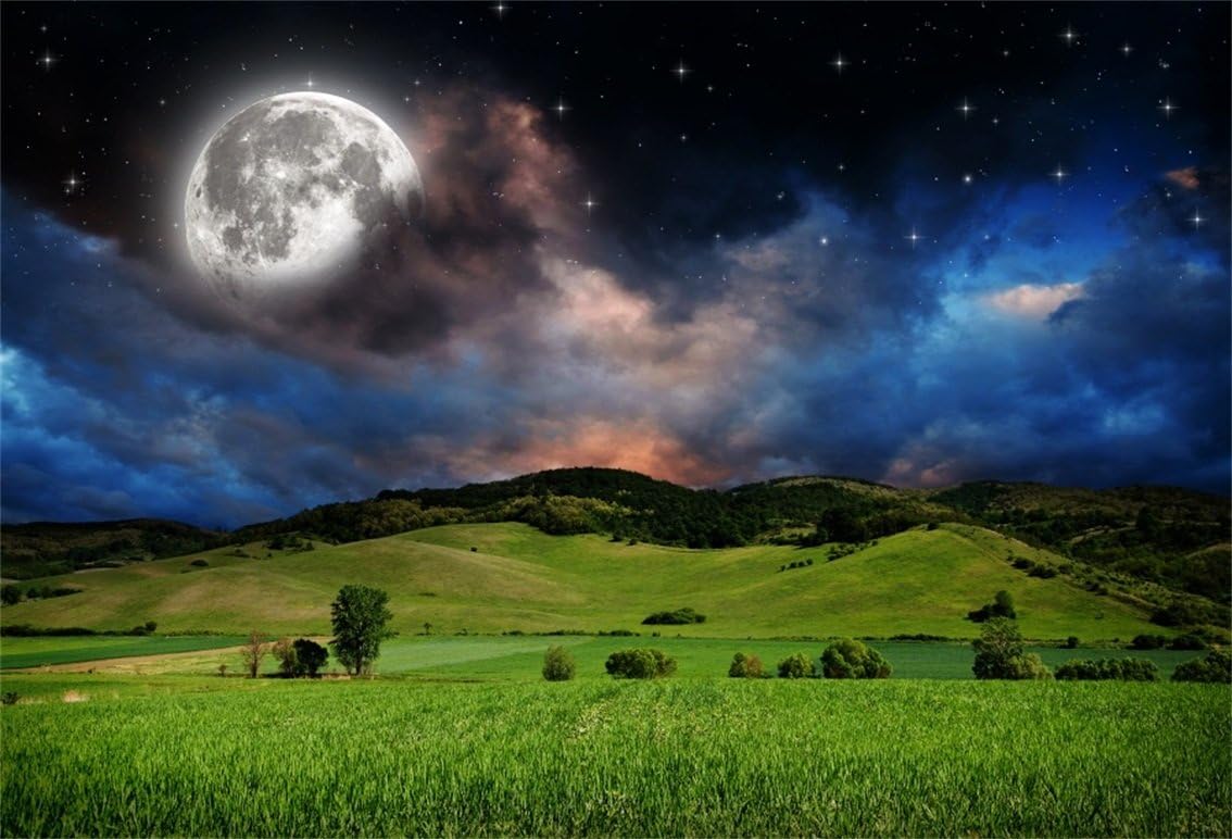 Amazon.com : CSFOTO 7x5ft Full Moon Backdrop Moonlight Photography ...