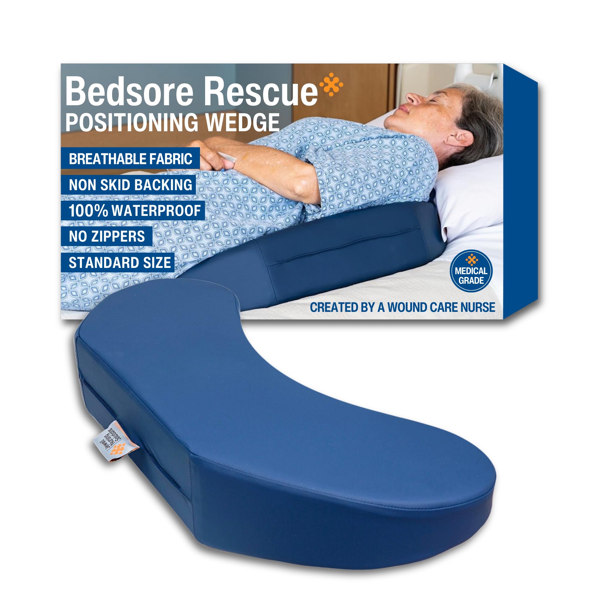 Bedsore Rescue Positioning Pillow Wedge - Tailbone, Sacrum, Buttocks ...