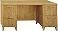 Amazon.com: Bush Furniture WC81428 Office Desk with Drawers, 60W, Maple ...