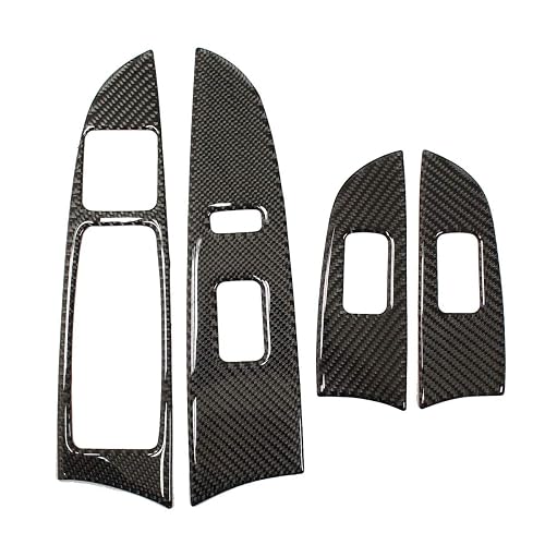 NewYall Set of 4 Carbon Fiber Window Control Switch Panel Cover Trim in ...