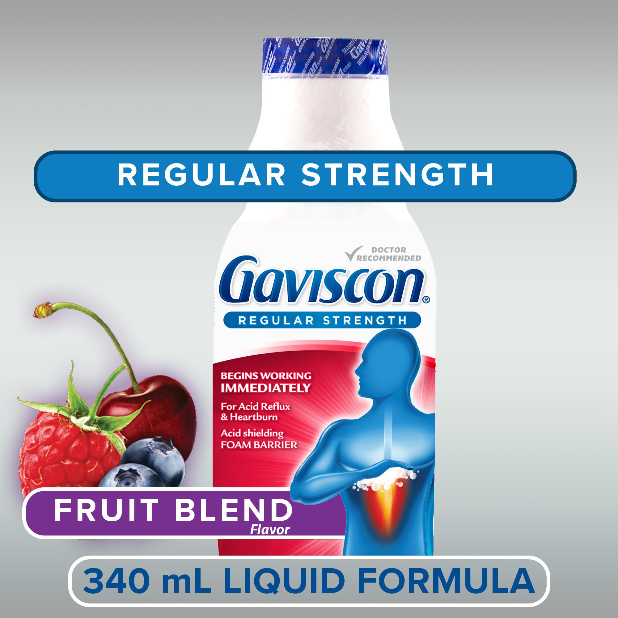 Gaviscon Fruit- Long-Lasting Acid Reflux And Heartburn Relief, 340ml on ...