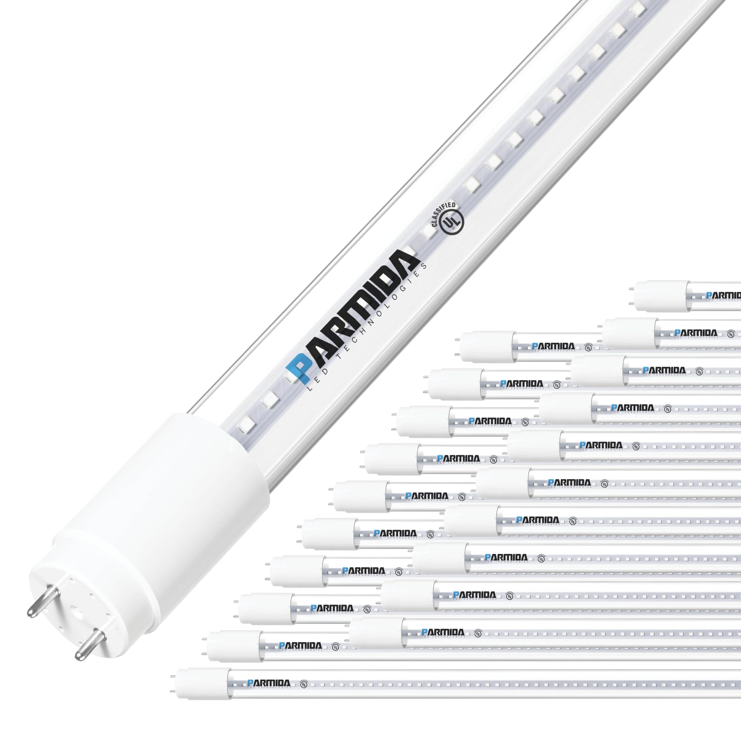 PARMIDA-Pack 4FT LED T8 Hybrid Type A+B Light Tube, 24W, Plug & Play or ...