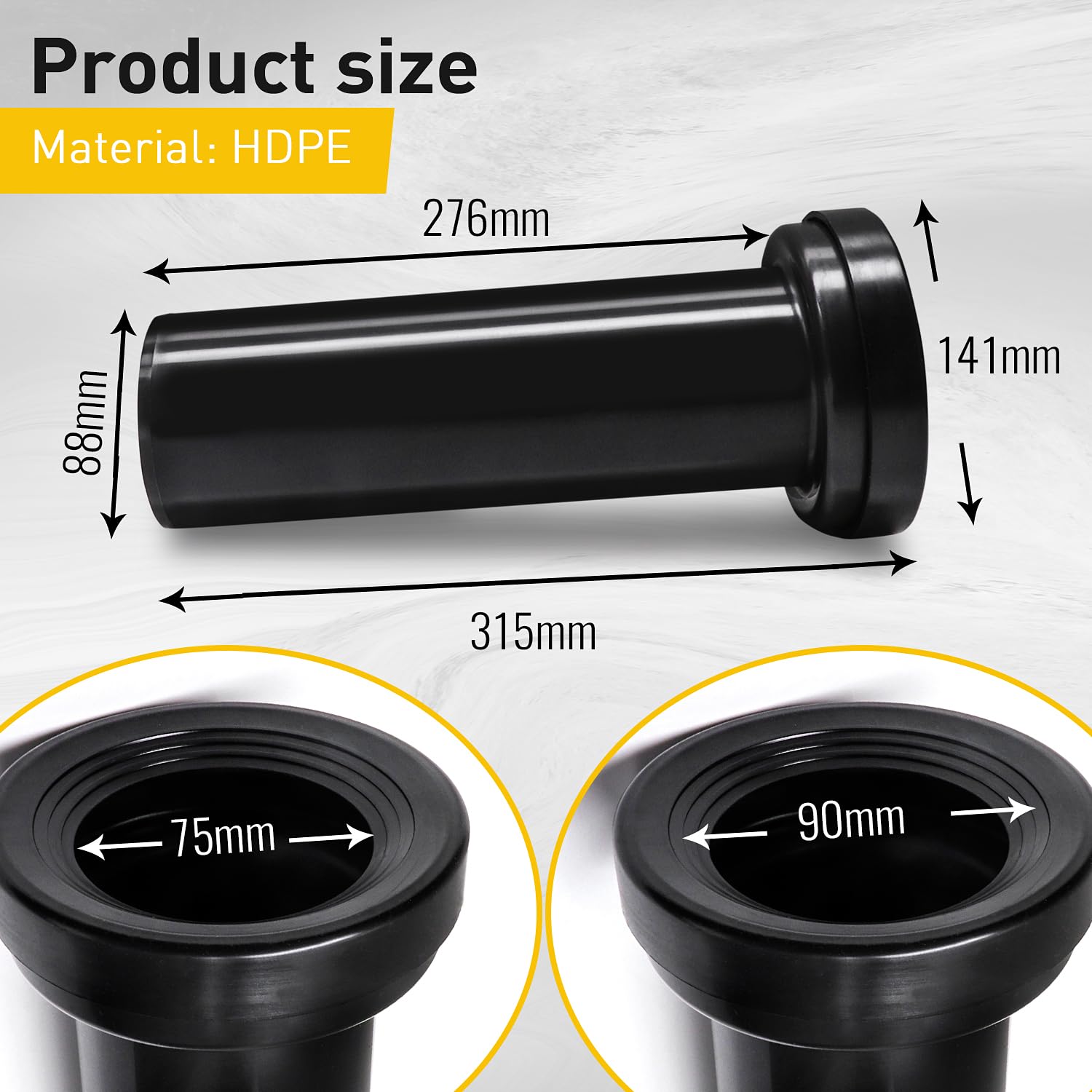 OasisFlow Wall Hung Toilet Extended Pipe Connector, Easy Installation And Leak Prevention ...