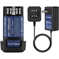 Amazon.com: Exmate 8V 1.5Ah Li-ion Battery with 8V Charger Compatible ...