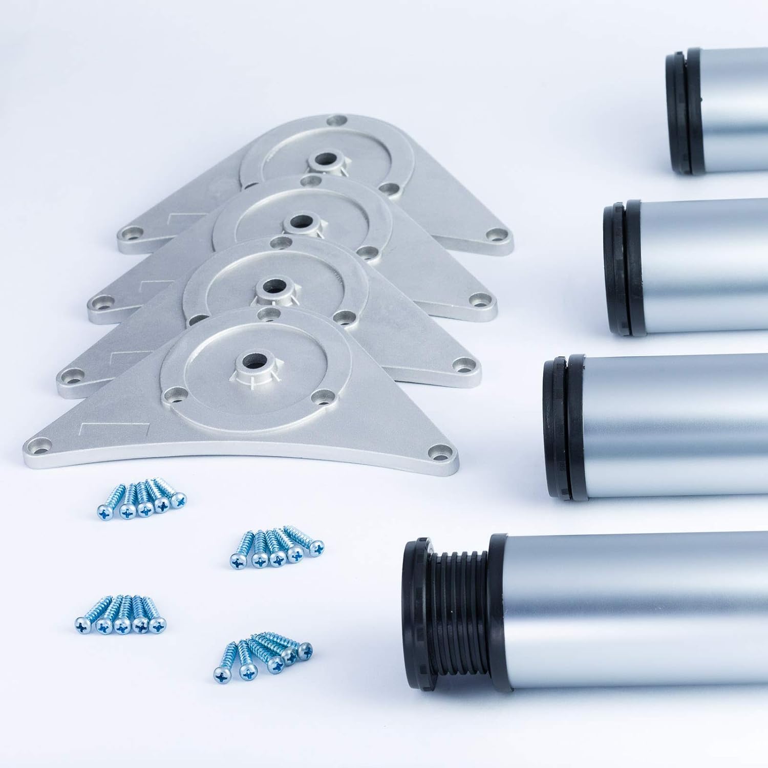 Set of 4 Adjustable Table Legs with Mounting Plate and Screws 71cm 82cm ...