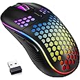 Amazon.com: Wireless Gaming Mouse Honeycomb 2.4G USB Cordless Mouse RGB Rechargeable PC Game ...