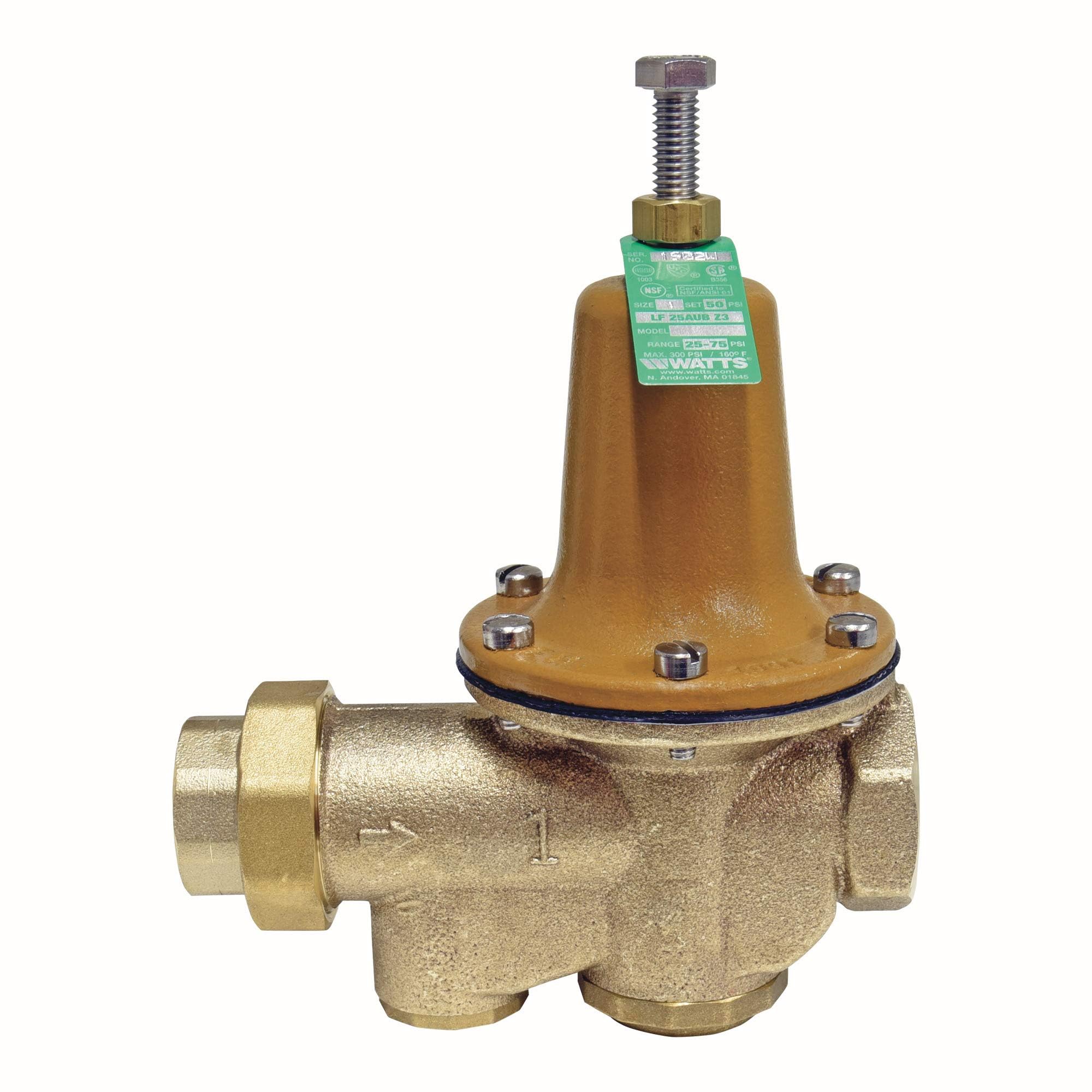 Watts LF25AUB-Z3 Series 1" Lead-Free Cast Copper Silicon Alloy Water ...