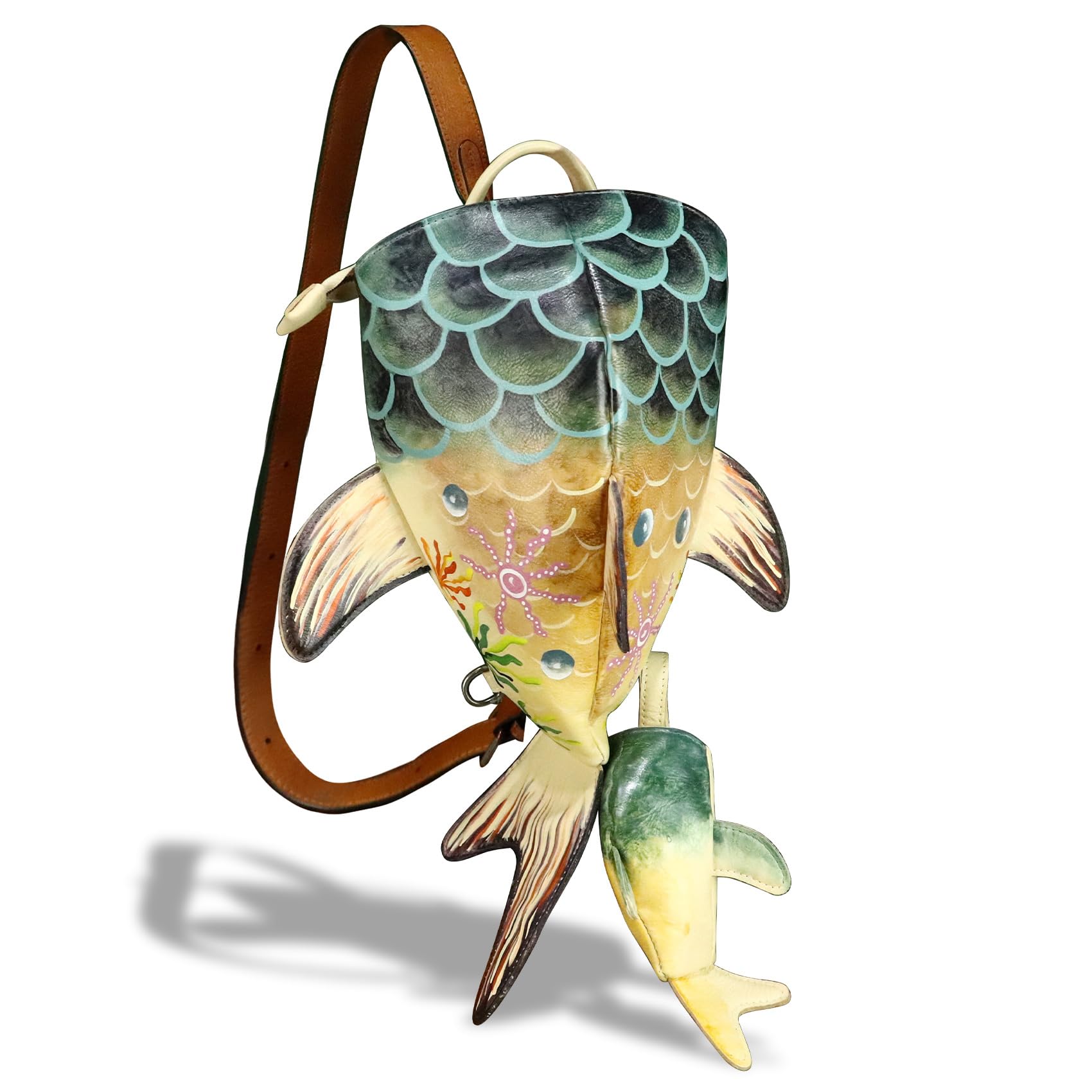 FEIGITOR Genuine Leather Sling Bag for Women and Men Backpack Purse ...