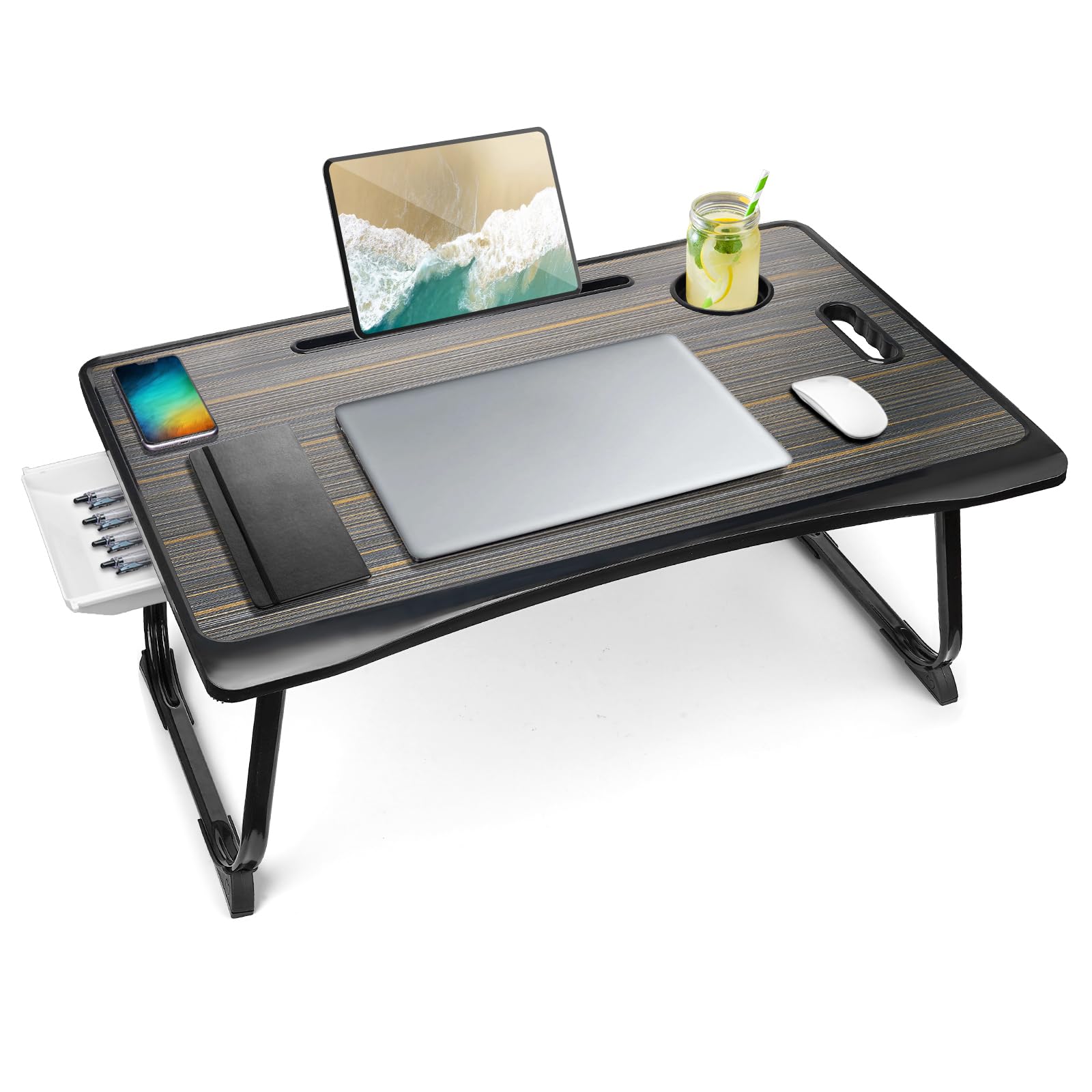 Amaredom Laptop Bed Desk Tray Bed Table, Foldable Portable Lap Desk ...