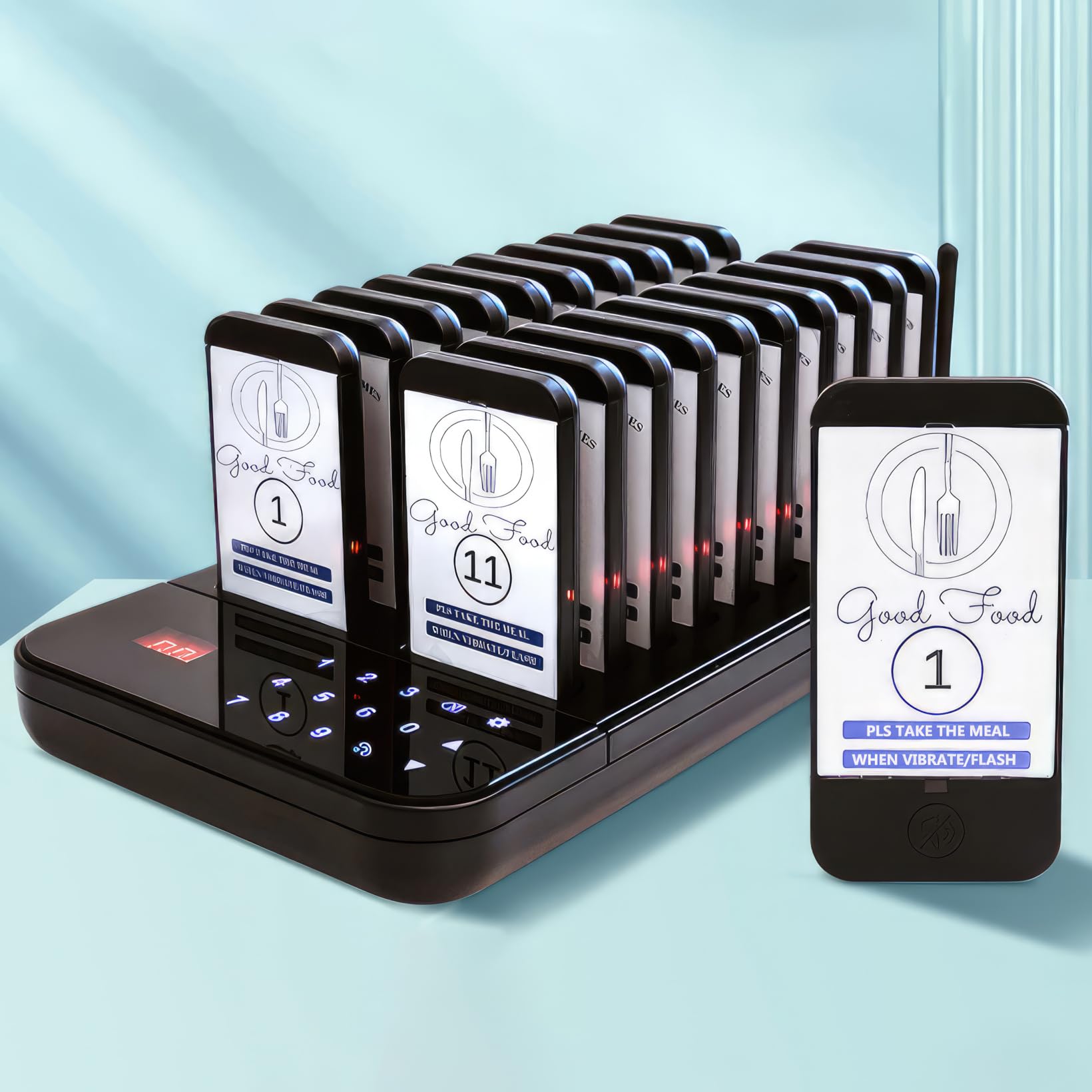 Mua Restaurant Pager System,16 Beepers Pagers for Restaurants,Wireless Restaurant Waiting ...