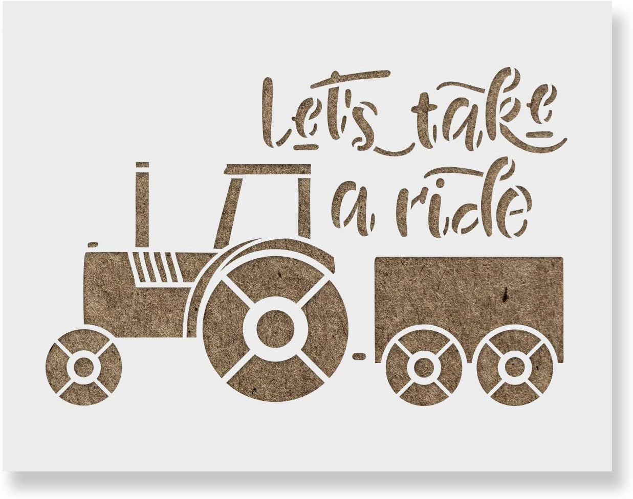 Amazon.com: Tractor Ride Stencil Template for Walls and Crafts ...