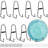 Amazon.com: 8 Pcs Metal Wall Mount Plate Display Stands Medium Black ...