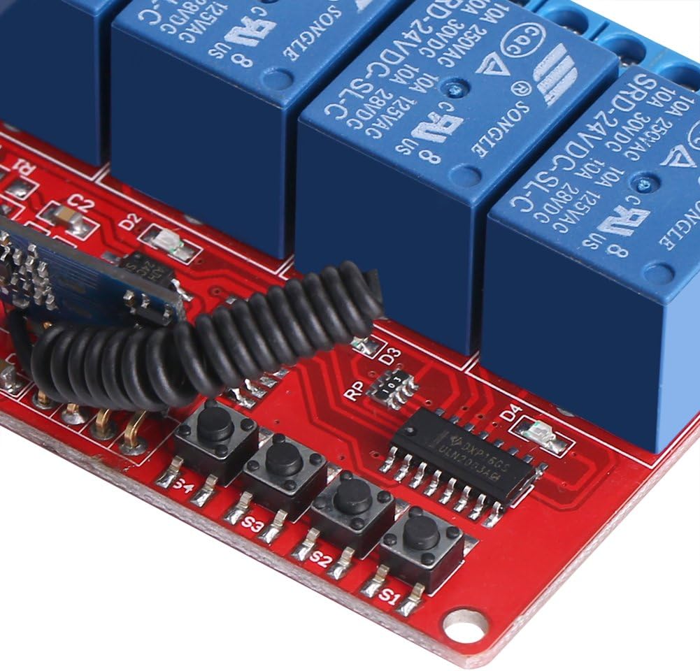 4CH Wireless Remote Control Switch Learning Intelligent Module Relay ...