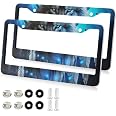 Amazon.com: SDMKA Dream Catcher Wolf License Plate Frames 2 Pcs 2 Holes ...