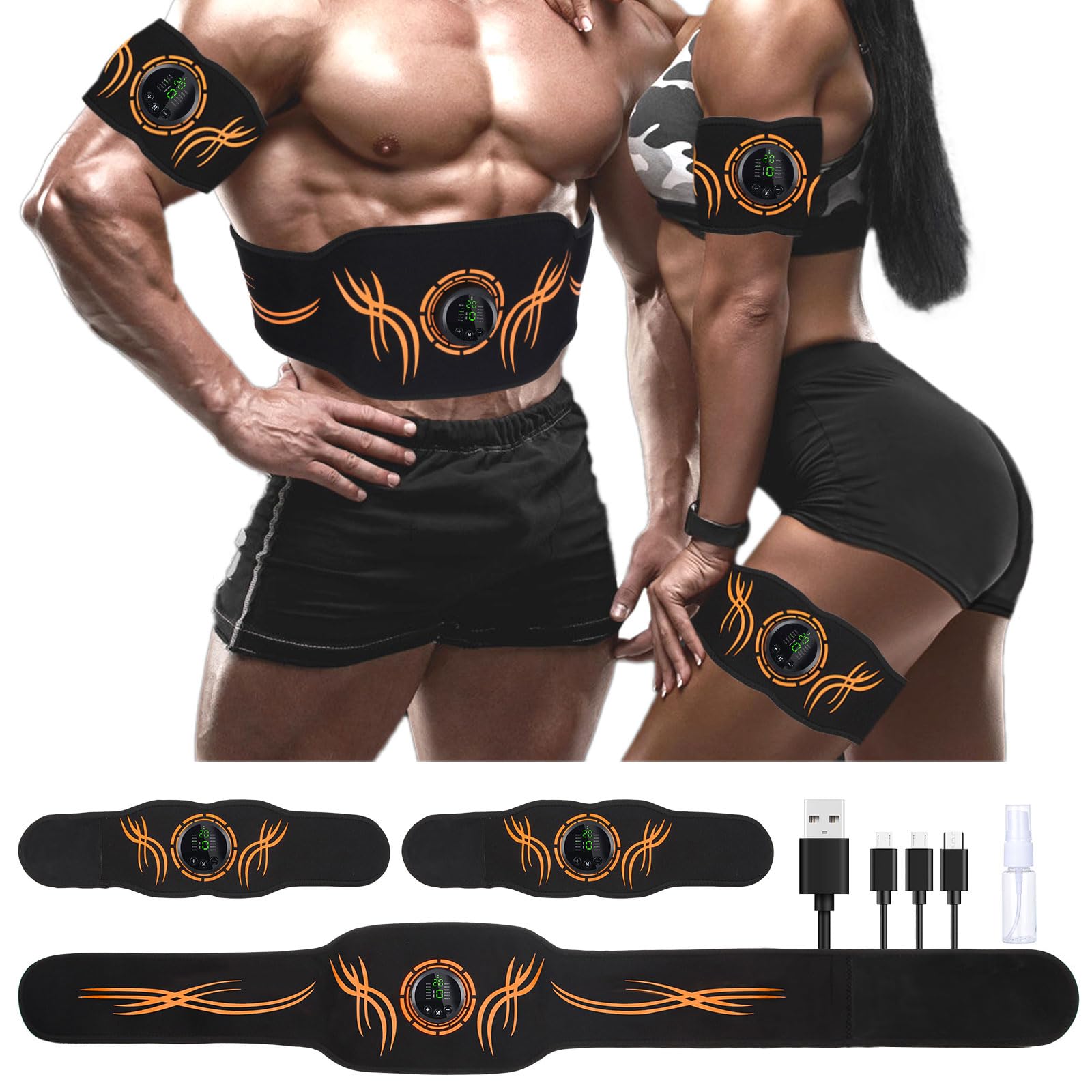 ABS Stimulator, EMS Ab Stimulator for Men & Women – USB Rechargeable ...