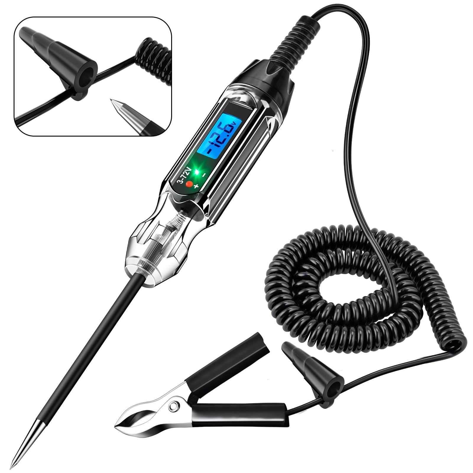 Heavy Duty 3-72V Backlit Digital LCD Circuit Tester, Automotive Test ...