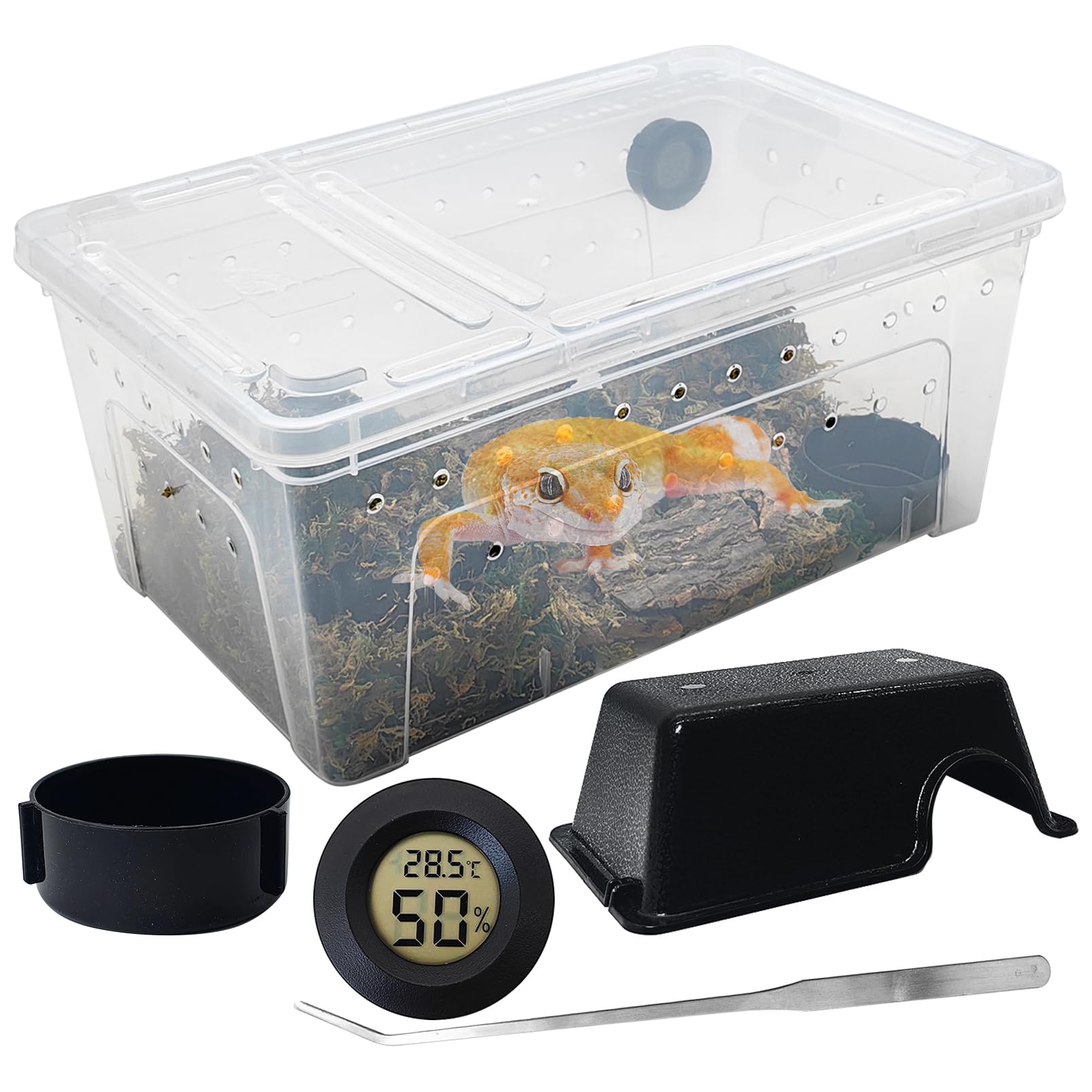 VCEPJH Large Reptile Breeding Box Plastic Feeding Box Transparent ...