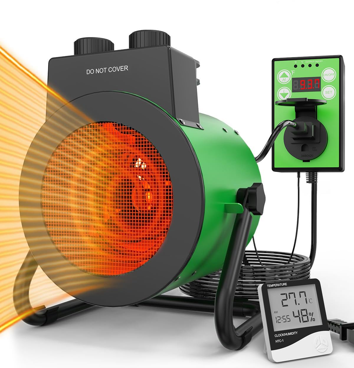 Buyplus Greenhouse Heater with Digital Thermostat, 1500W Electric Space ...
