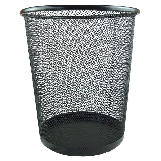 Casa D'Or Black Mesh Waste Paper Bin Mesh Metal Wire Rubbish Basket ...