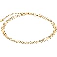 Amazon.com: Barzel 18K Gold Plated Anchor Layered Anklet for Women, 10 Inches with 2 Inches ...