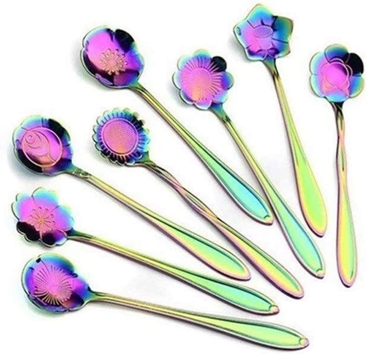Tableware Featured Spoon Gold-plated Petal Spoon Flower-shaped Stirring ...
