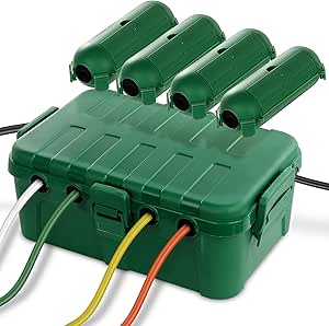 RESTMO Outdoor Waterproof Box and 4 Pack Outdoor Plug Cover Weatherproof, Protect Extension Cord ...