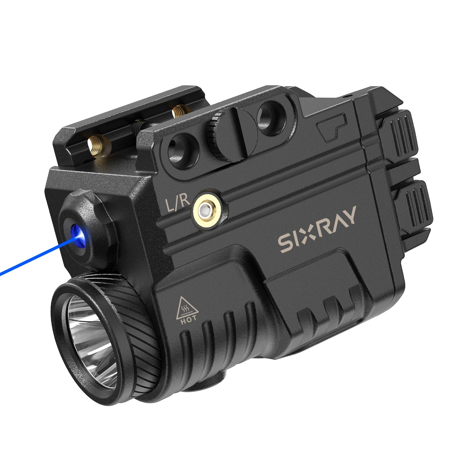 SIXRAY Blue Beam Laser and Flashlight Combo for Pistol, Rail Mounted ...