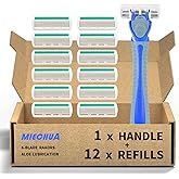Amazon.com: 6-Blade Razor,Plastic Anti-slip Men Manual Refill ...