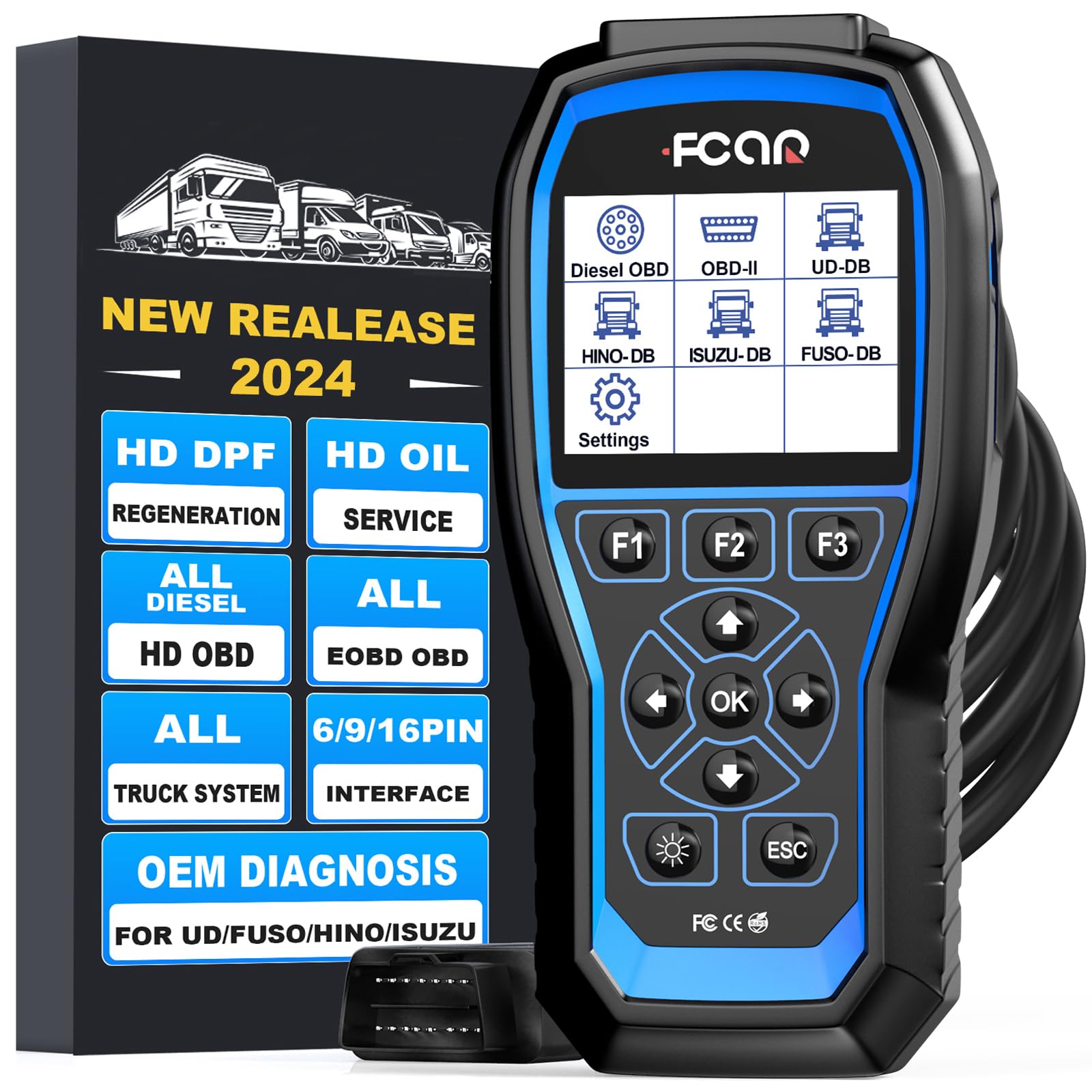 Mua Truck Diagnostic Tool, All System Heavy Duty Truck Code Reader F506 ...