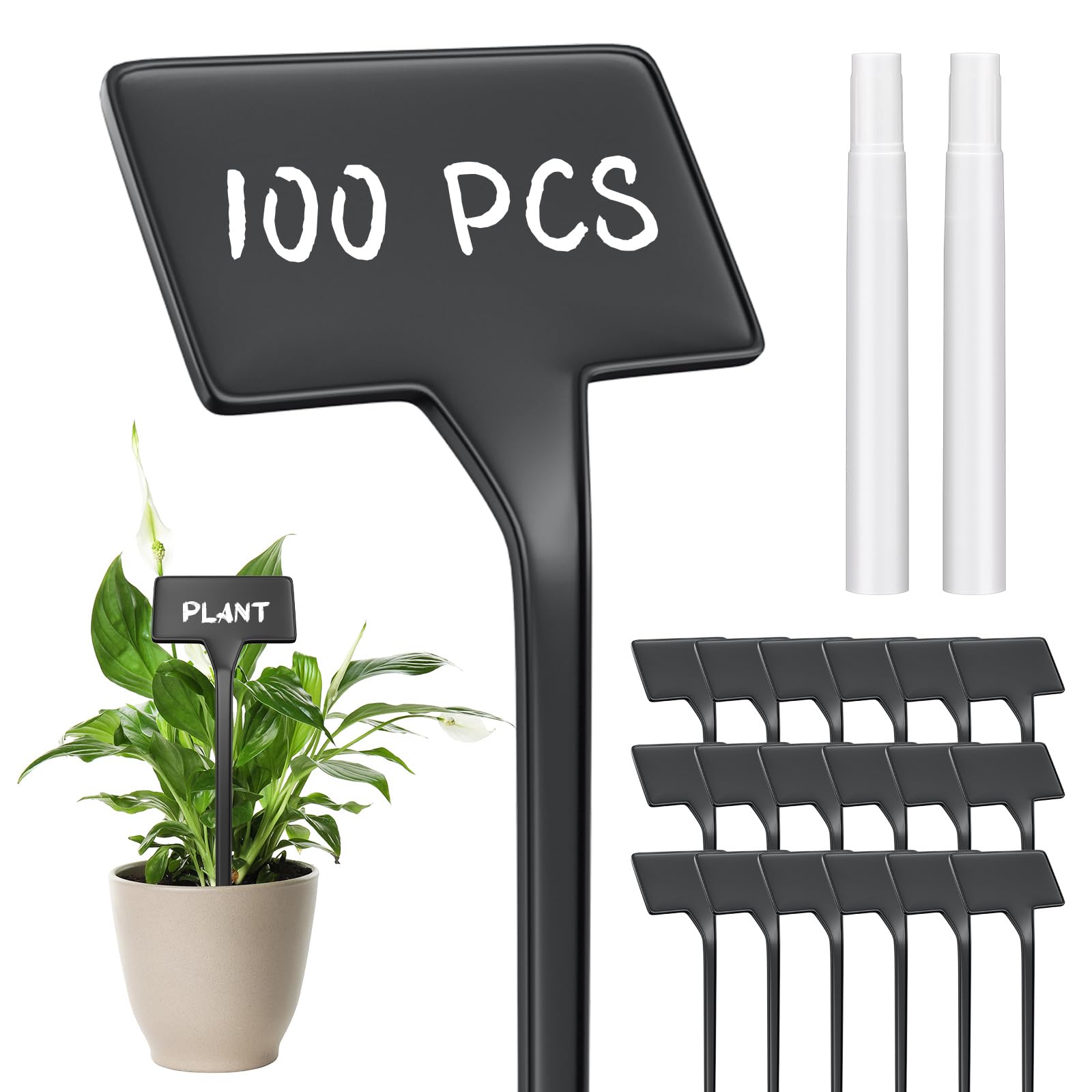 Yinkin 100 Pcs Large Plant Label Signs 11.8 Inch Plant Markers Plastic ...